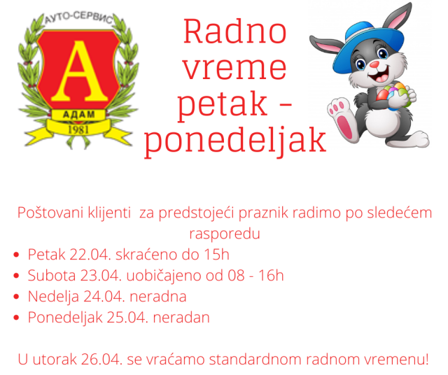 Radno vreme za praznik | Adam